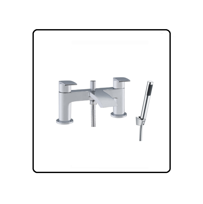 FLOW (Dual Lever)- Deck Mounted Bath Shower Mixer With Kit - Brit Ocean ...