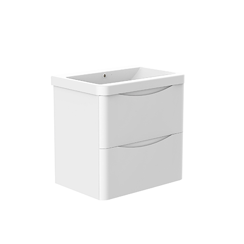 Nova Floor Standing 2 Drawer Vanity Unit With Ceramic Basin (Glossy ...