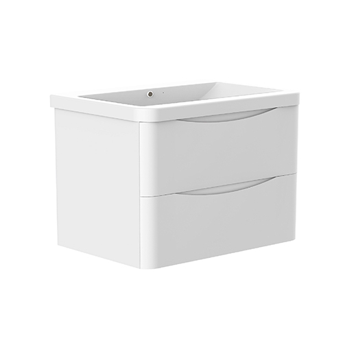 Nova Floor Standing 2 Drawer Vanity Unit with Ceramic Basin (White ...