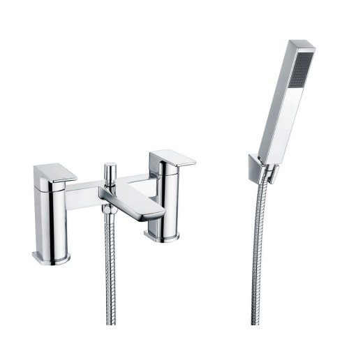 DASH (Dual Lever)- Deck Mounted Bath Shower Mixer With Kit - Brit Ocean ...