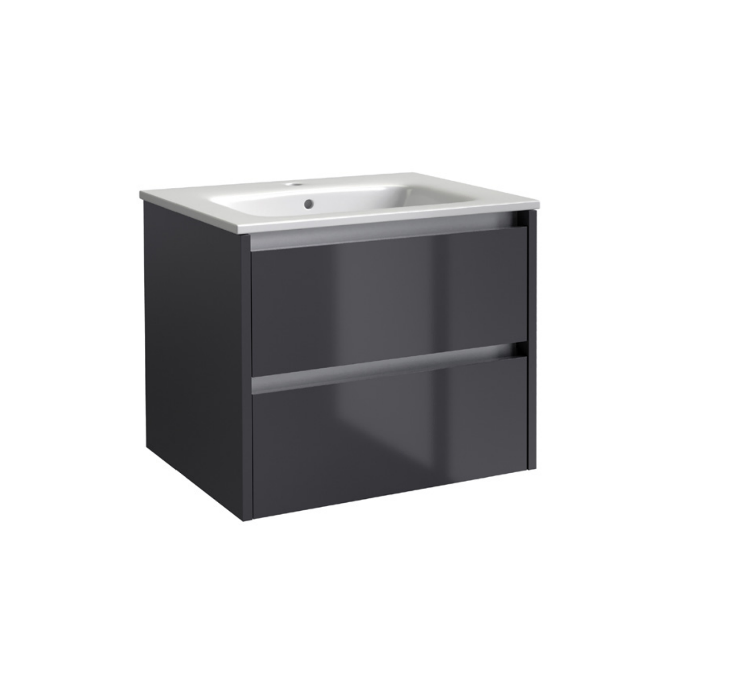 CITY39 (500mm-2 Drawer) Wall Hung Vanity Unit – Anthracite - Brit Ocean ...