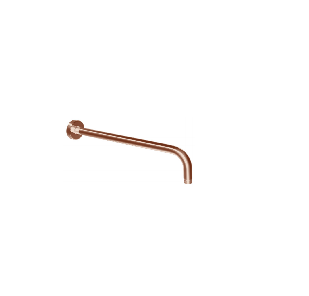 ROUND Shower Arm (400mm)- BRUSHED ROSE GOLD - Brit Ocean Bathrooms