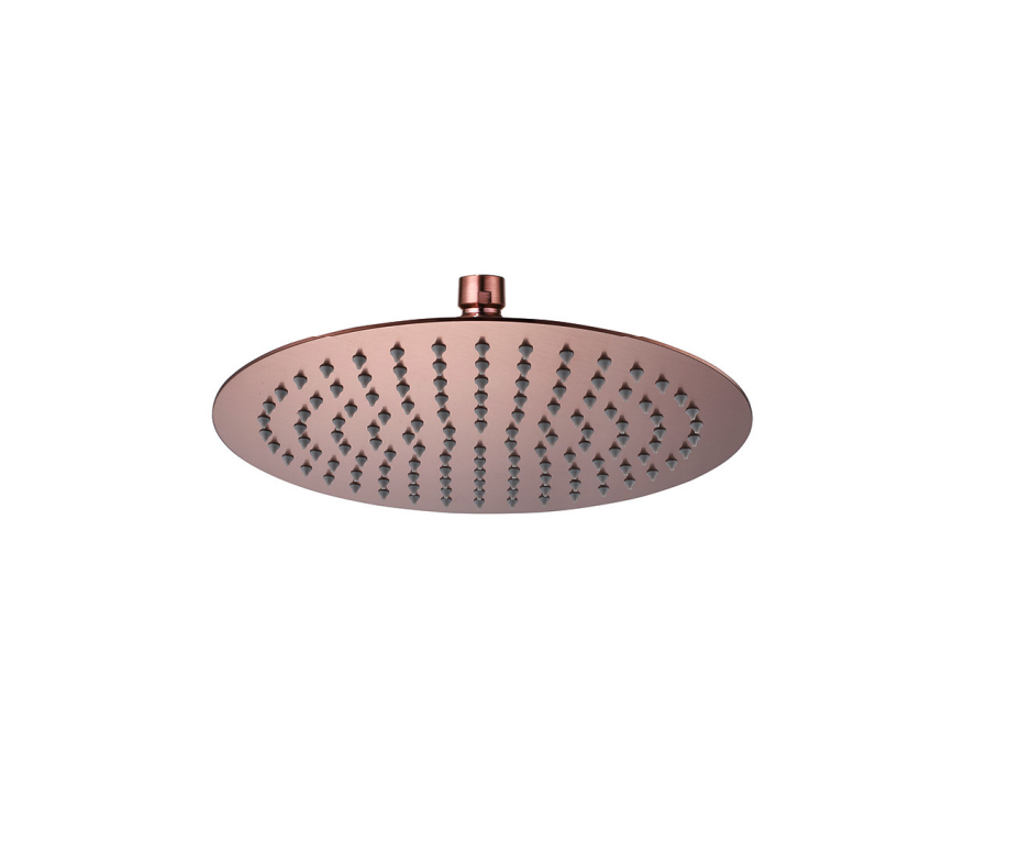 ROUND Overhead Shower (250mm) – BRUSHED ROSE GOLD - Brit Ocean Bathrooms