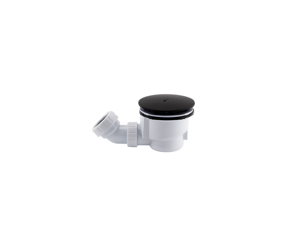 Shower Waste (Round)- MATT BLACK - Brit Ocean Bathrooms