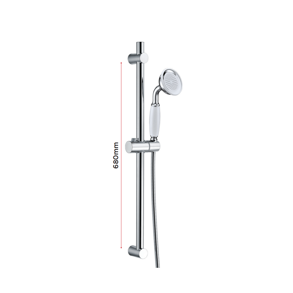 Traditional HAND SHOWER & RAIL KIT (Adjustable) - Brit Ocean Bathrooms
