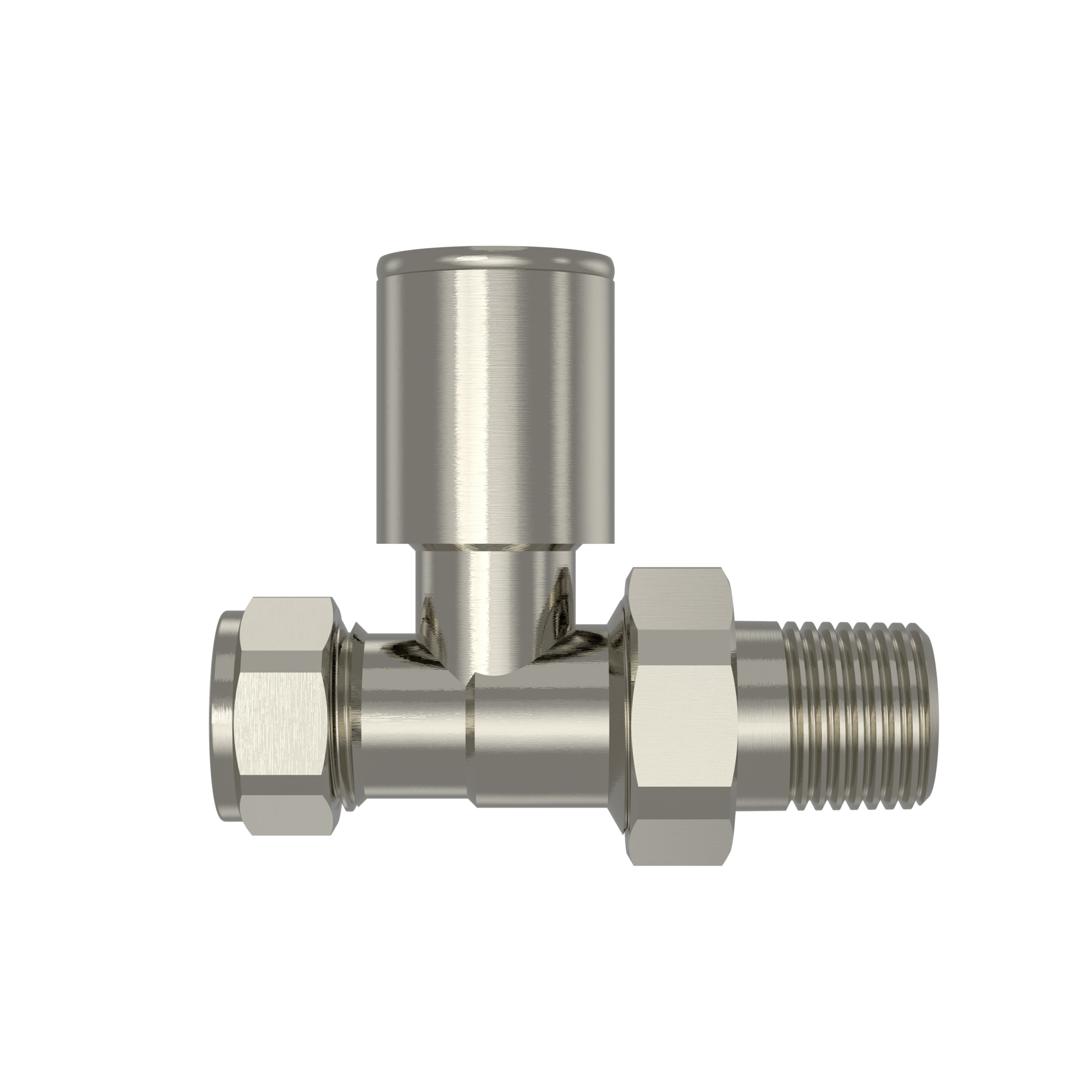 Chrome Radiator Valve | Straight Radiator Valve - Brit Ocean Bathrooms