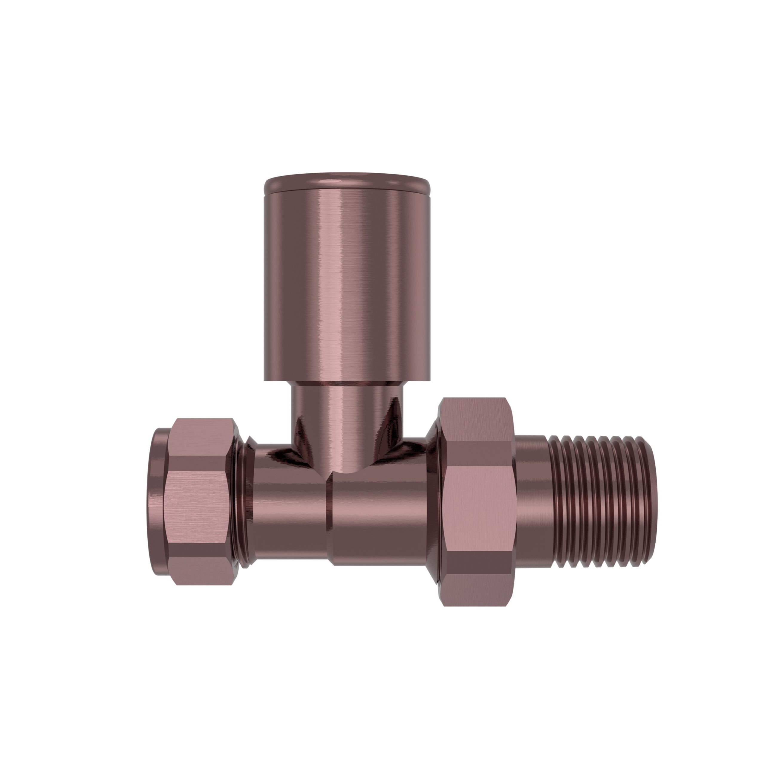 Rose Gold Radiator Valve | Straight Radiator Valve - Brit Ocean Bathrooms
