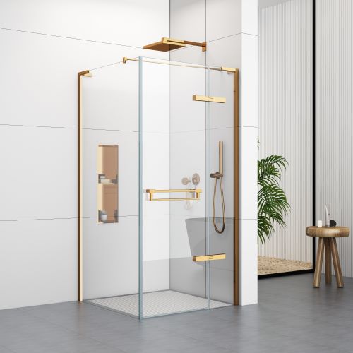 Gold Side Panels | Shower Doors- Brit Ocean Bathrooms