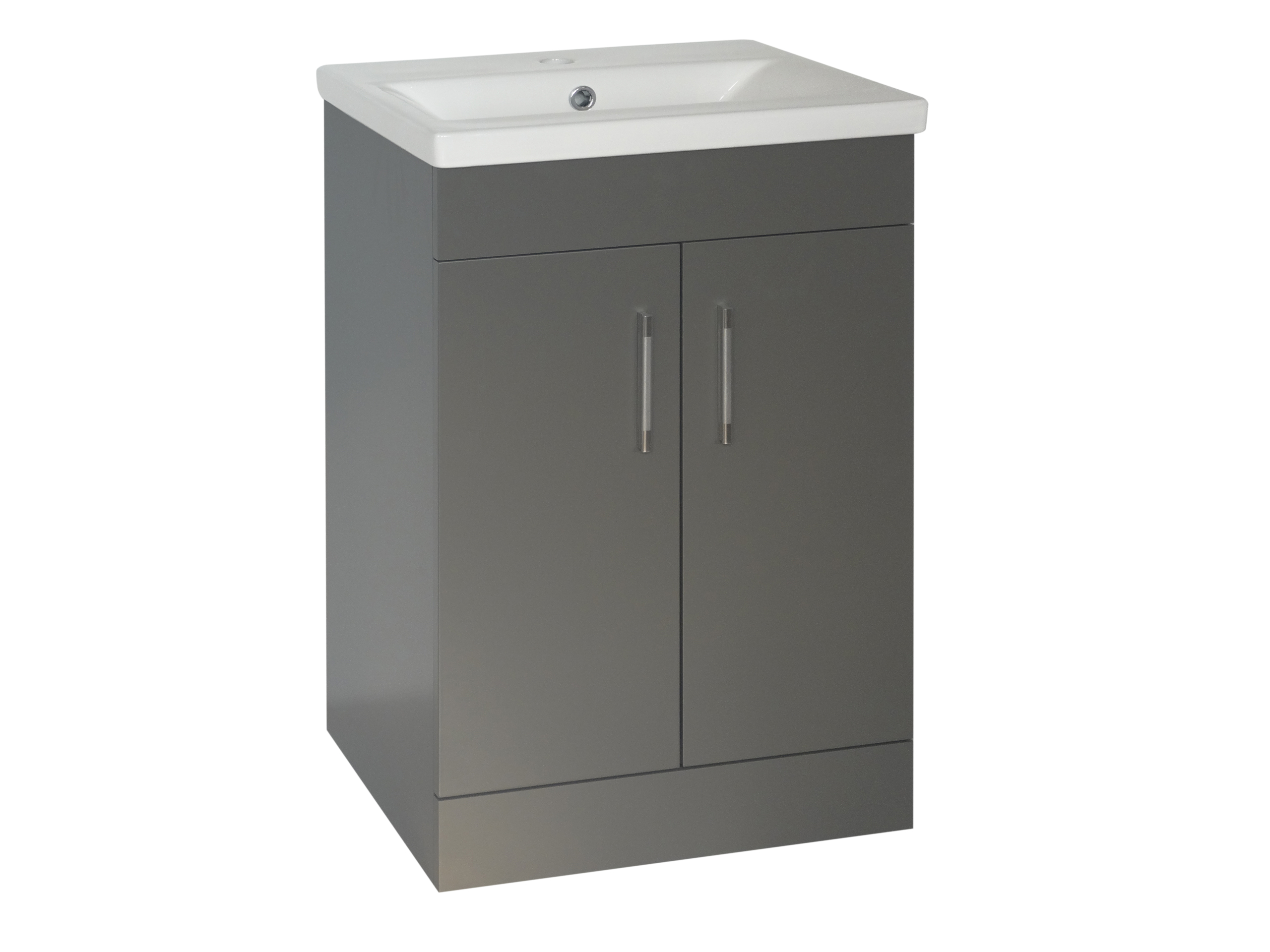 FLAIR (500mm-2 Door) Floor Standing Vanity Unit - Matt Dark Grey - Brit ...