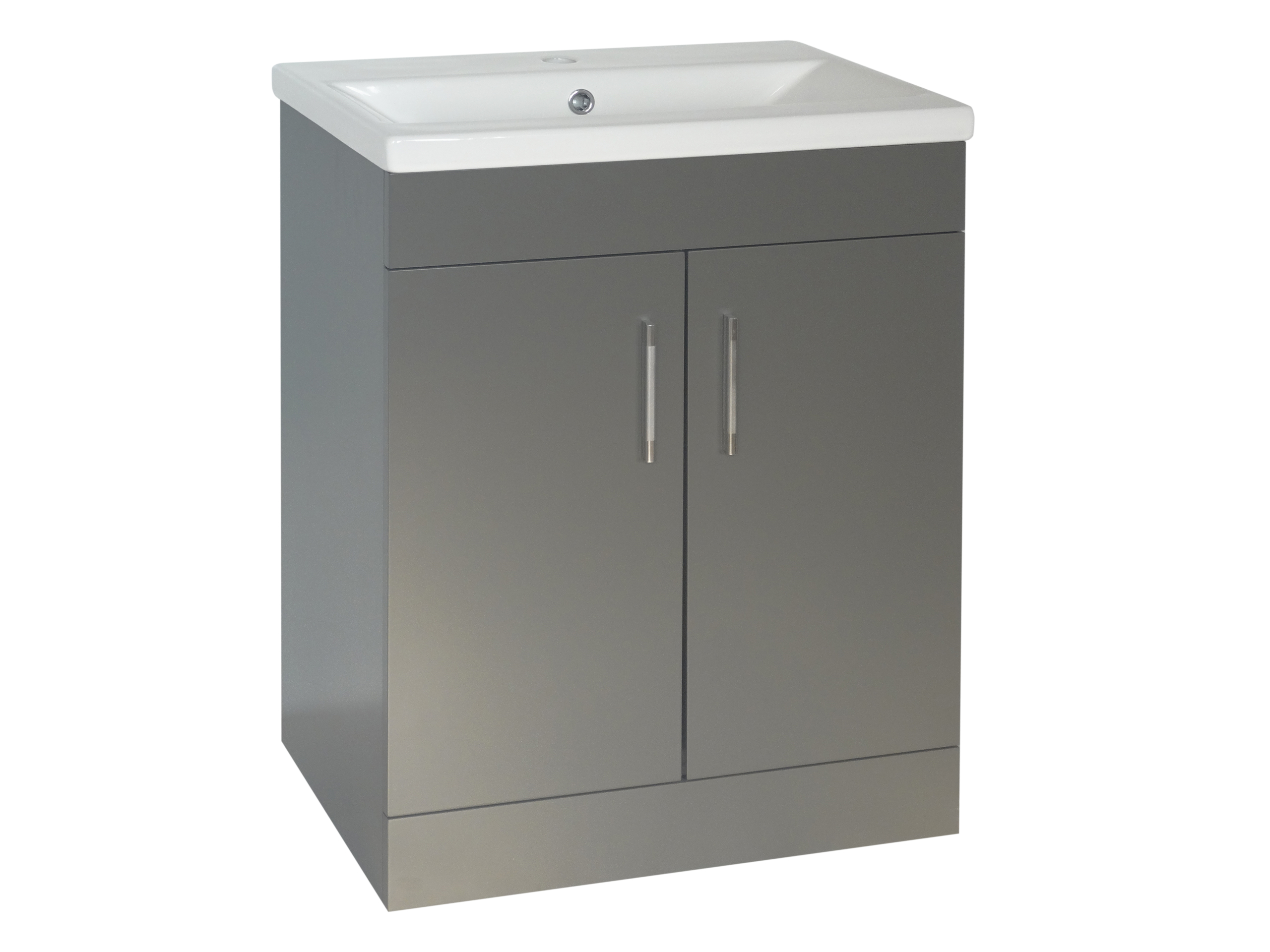 FLAIR (600mm-2 Door) Floor Standing Vanity Unit - Matt Dark Grey - Brit ...